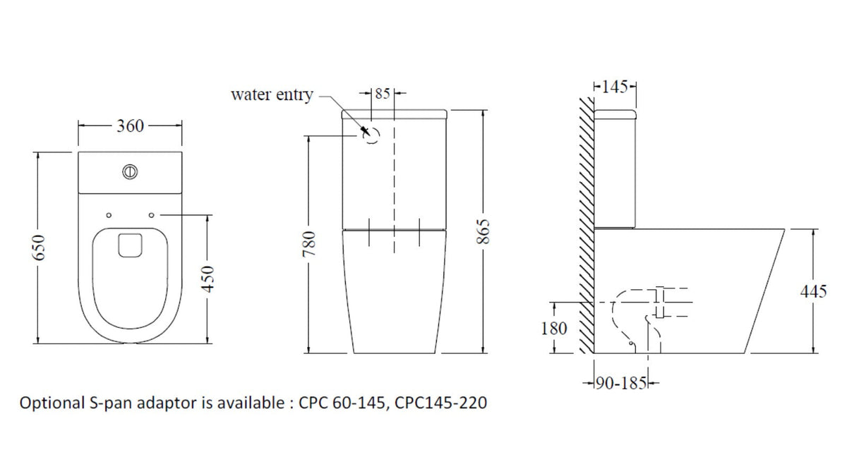 PURE OVERHEIGHT BTW TOILET SUITE RANGE
