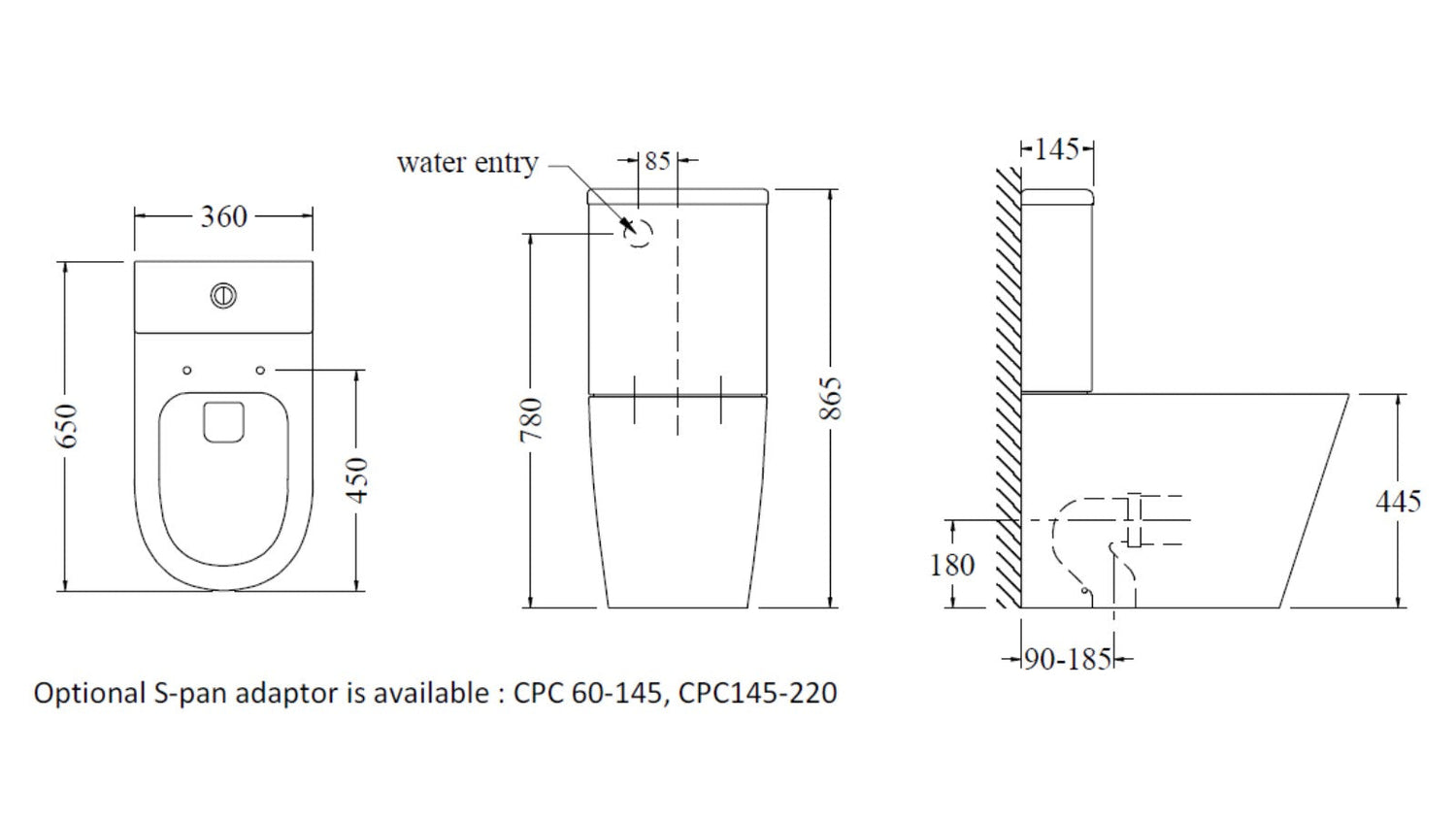 PURE OVERHEIGHT BTW TOILET SUITE RANGE