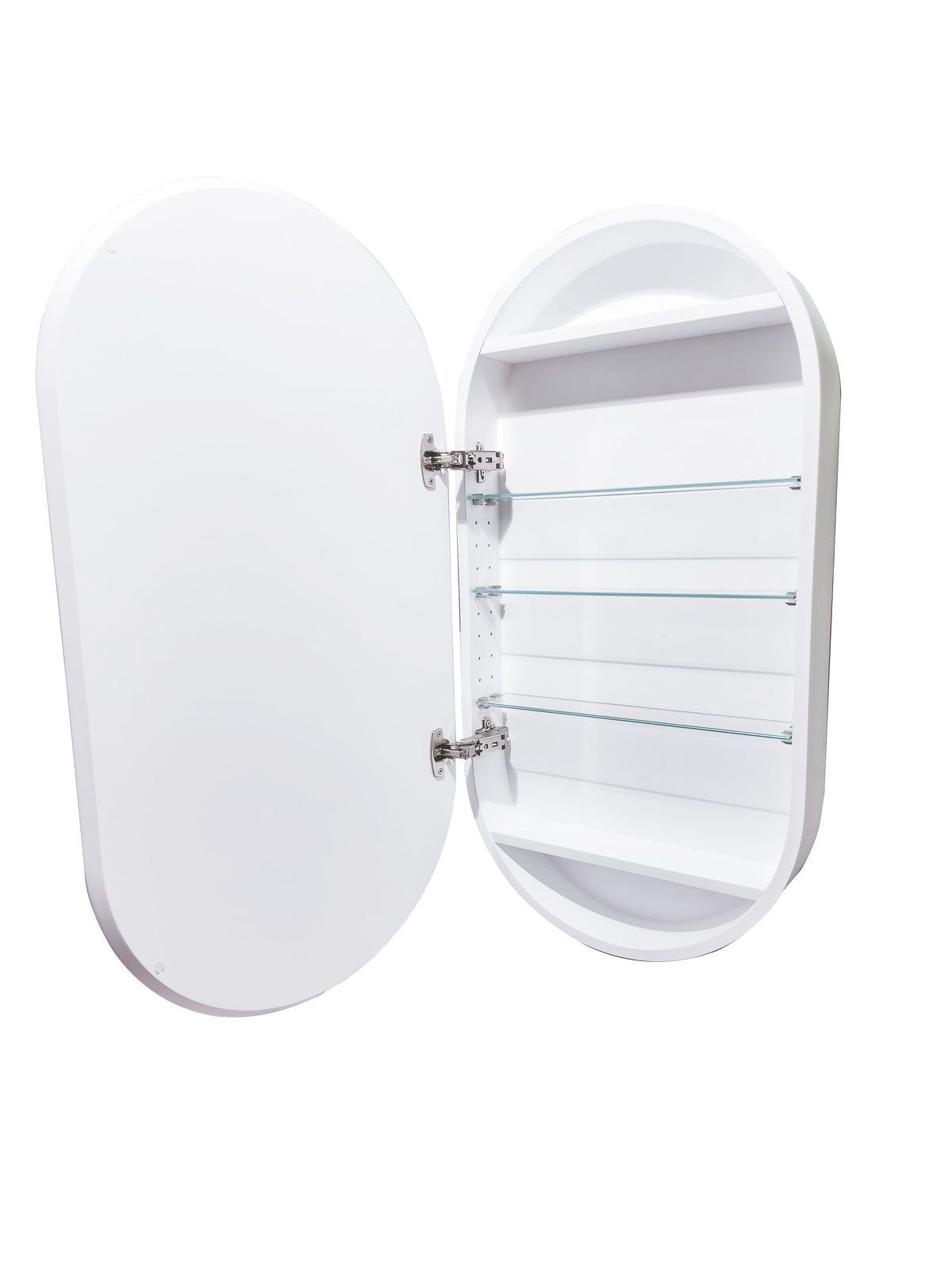 NEO OVAL ROUND MIRROR CABINET 500 X 950MM - 2 COLOURS